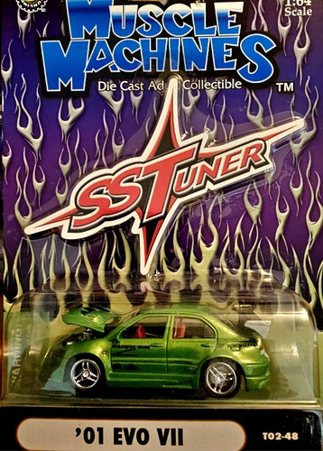 Muscle Machines SS Tuner MITSUBISHI EVO VII 1/64 Diecast Green, NIP | eBay