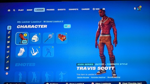 STACKED FN ACOUNT TRAVIS SCOTT,ASTRA GLIDER 300+ SKINS 400+ EMOTES ...