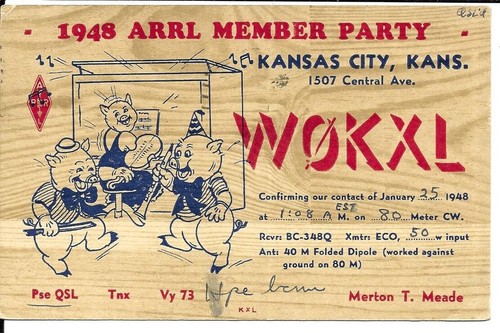 QSL 1948 Kansas City Kansas radio card | eBay