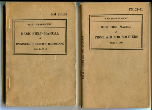 3 book set 1941-43 Basic Field Manuals: Soldier's Handbook, First Aid ...