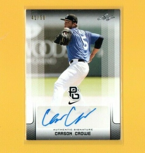D19360 2017 Leaf Perfect Game Autograph Black #BACC2 Carson Crowe #41/ ...