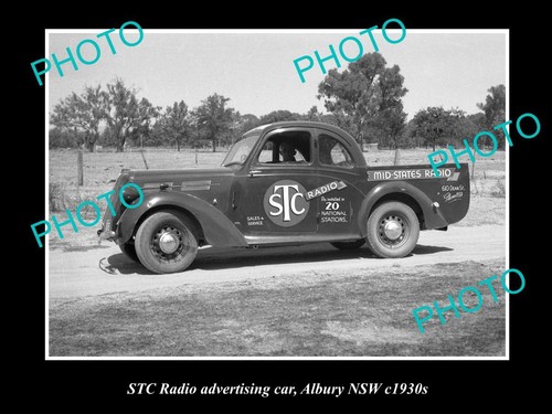OLD LARGE HISTORICAL PHOTO OF THE STC RADIO ADVERTISING CAR c1930s | eBay