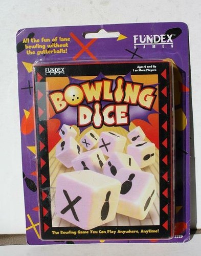 Bowling Dice Fundex Games Sealed in Box 1999 10 Dice and Score Pad ...