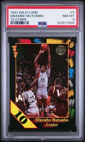 1991 Wild Card DIKEMBE MUTOMBO Collegiate HOF Rookie 10 STRIPE Total ...