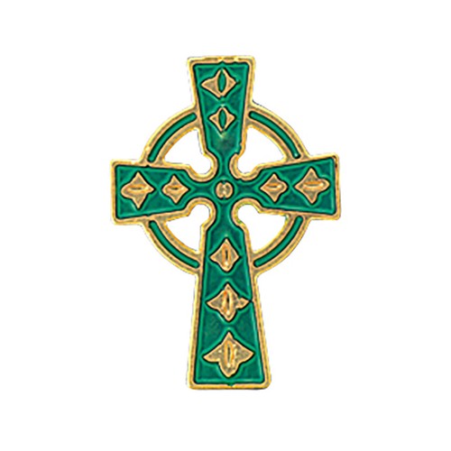 Gold Plated Green Enamel Celtic Cross Lapel Pin (2 pieces) | eBay