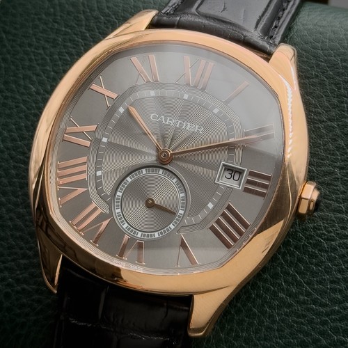 18k Rose Gold Cartier Drive de Cartier Gray Flinqué Dial 40mm WGNM0004 ...