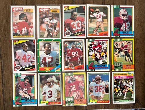 1981-1990 Topps San Francisco 49ers Team Set Lot of 18 Cards Clark ...
