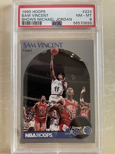 Sam Vincent 1990 Hoops #223 Base (Shows Michael Jordan Wearing #12 ...