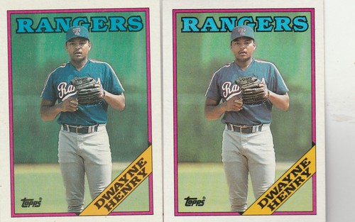FREE SHIPPING-MINT-1988 Topps Texas Rangers #178 Dwayne Henry-2 cards ...