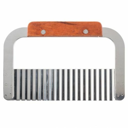 VEGETABLE CRINKLE CUT SLICER TOOL - 7" Blade Serrator with Wooden ...