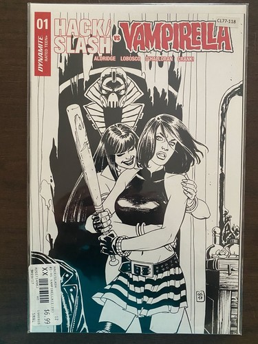 Hack Slash vs Vampirella 1 B&W Variant High Grade Dynamite Comic CL77 ...