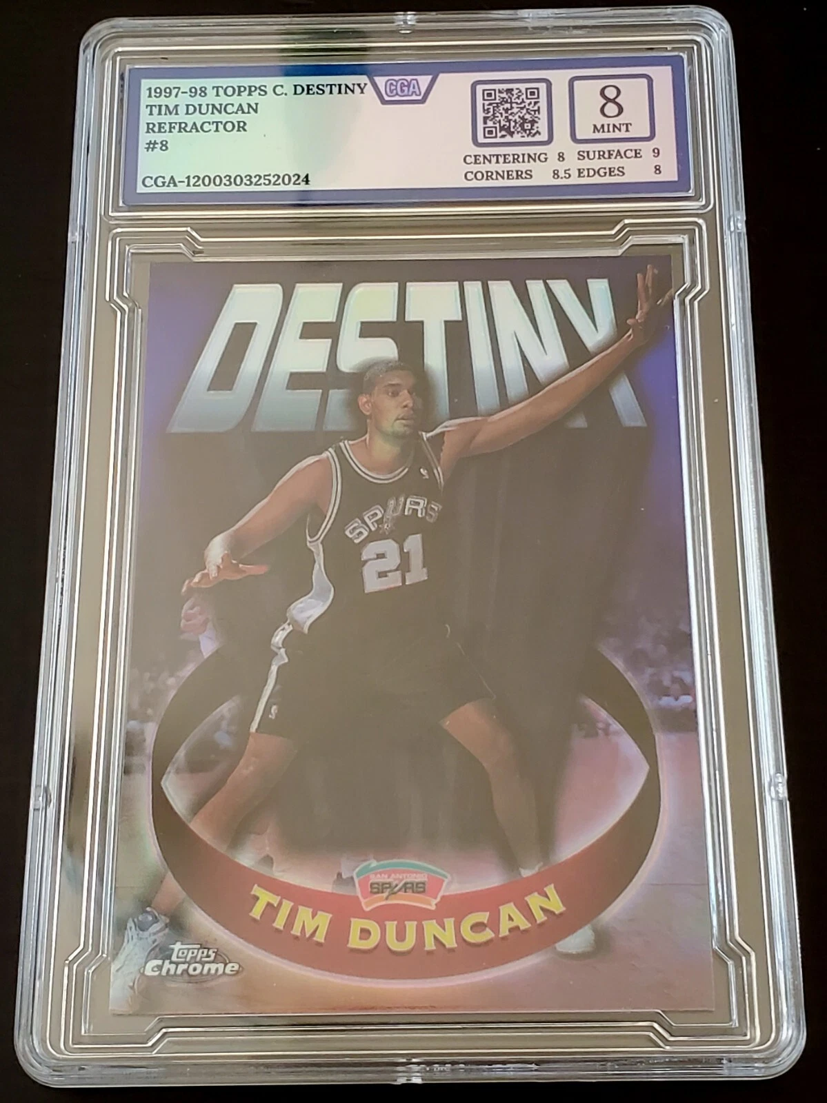 Tim Duncan 1997 Topps Chrome #D8 Destiny - Refractor Price Guide ...