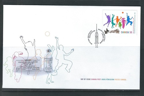 Canada SC # 2120 Mass FD Polio vacinations In canada 50th Annv FDC ...