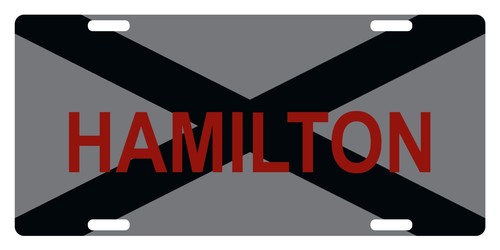 Alabama State Flag License Plate Gray & Black Version Hamilton | eBay