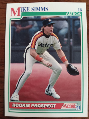 MIKE SIMMS HOUSTON ASTROS 1991 SCORE ROOKIE PROSPECT BASEBALL #766 | eBay