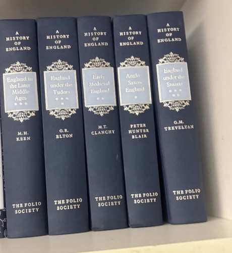 A History of England Folio Society Lot five book vol set tudors ...