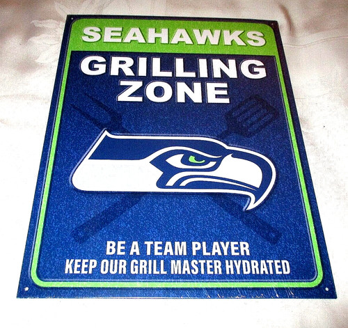 **SEATTLE SEAHAWKS GRILLING ZONE Poster-Style Distressed Metal Sign #5 ...