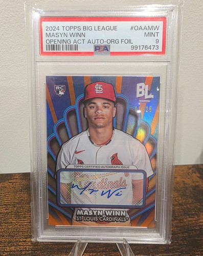 Masyn Winn 2024 Topps Big League Opening Act Orange Foil Auto /25 PSA 9 ...