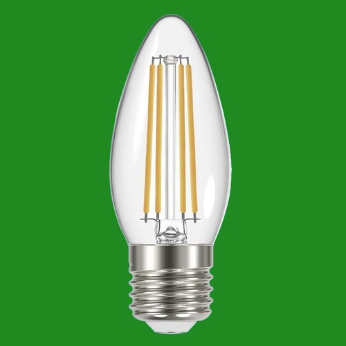 2x 4W (=40W) Clear LED Filament Candle ES E27 Edison Screw 2700K Light ...