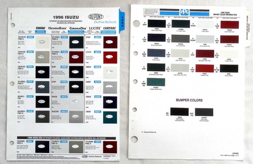 1996 ISUZU PPG AND DUPONT COLOR PAINT CHIP CHART ALL MODELS | eBay