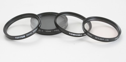 LOT OF FOUR 52MM FILTERS, HAZE, SKYLIGHT, POLARIZER AND CROSS SCREEN ...