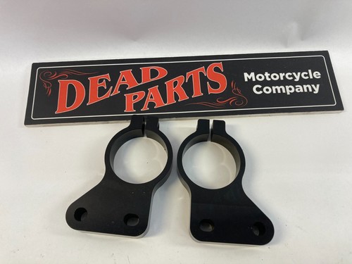 Harley new black billet 49mm fork clamps windshield fairing bottle ...