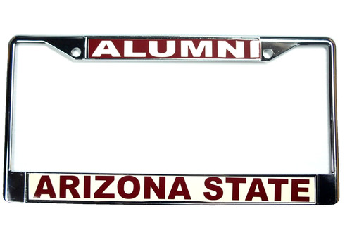 ARIZONA STATE- License Plate Frame, Polished Chrome, ALUMNI/ARIZONA ...