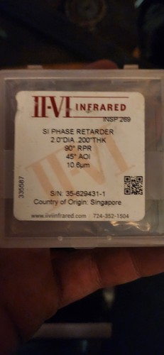 II VI CO2 Laser Si Phase Retarder 185-628546-15 | eBay