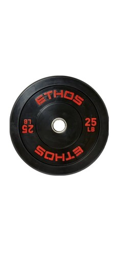 (1) 25 lb Olympic Rubber Bumper Plate NEW SINGLE Ethos Barbell Weights ...
