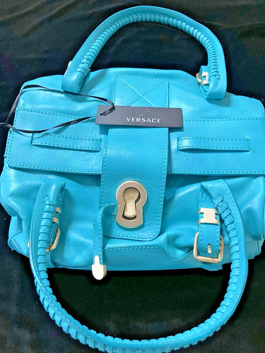 Versace Aqua Leather Satchel | eBay