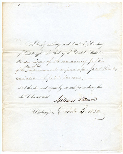 MILLARD FILLMORE, US President/NY Congressmen, Signed Document ...