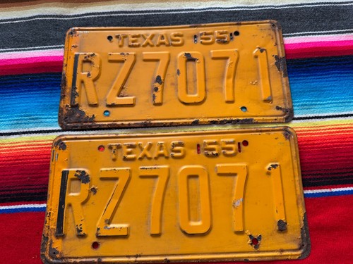 1955 TEXAS PASSENGER LICENSE PLATES RZ7071 Size 6x12 | eBay