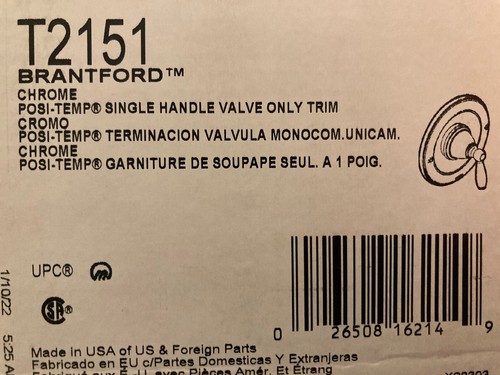 Moen T2151 Single Handle Pressure Balanced Valve Trim-Chrome*NEW* | eBay