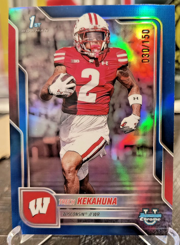 2025 BOWMAN CHROME U TRECH KEKAHUNA 1ST BOWMAN TRUE BLUE REFRACTOR #30/ ...
