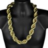 Huge Mens 14k Gold Plated Chain Hollow Rope Dookie 25MM x 30" Hip Hop ...