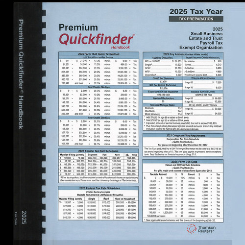 New - 2025 Premium Quickfinder Handbook 1040, Small Business, Estate ...