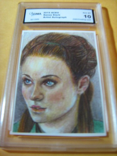 SANSA STARK GAME OF THRONES ARTIST AUTO 2014 ACEO ART CARD PRINT GRADED ...