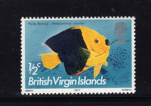 British Virgin Islands 1975 1/2c Rock Beauty Coral Reef Fish MNH SG 330 ...