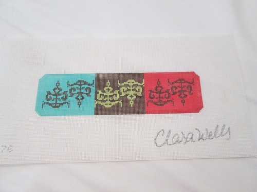 CUFF-CLARA WELLS-HANDPAINTED NEEDLEPOINT CANVAS | eBay