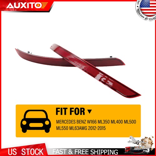 2PCS Bumper Reflector Rear For Mercedes W166 ML350 ML550 2012-2015 OE ...