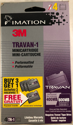 Imation, 3M, Travan-1, Minicartridge, 400MB/800MB, Set of 4 | eBay