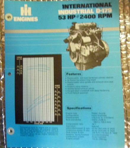 I H Engines 1 Page Factory Dealer Specs Brochure engine 2/80 Industrial ...