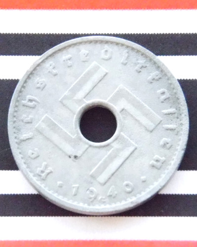 GERMAN 10 PFENNIG 1940 G REICHSKREDITKASSEN Military SWASTIKA Coin 3rd ...