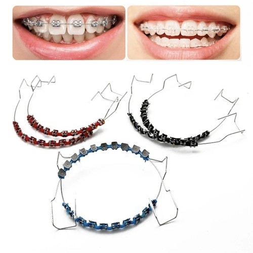 1Pair Fake Braces Colorful Brackets For Teeth Temporary Metal Wires ...