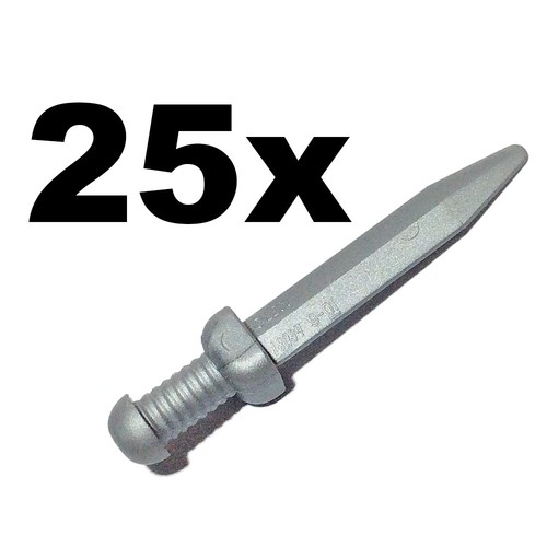 NEW LEGO - Weapon - sword - Gladius short Flat Silver x 25 Thick Lord ...