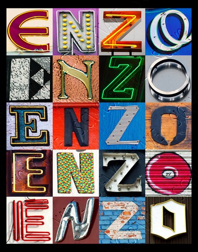 ENZO Name Poster featuring photos of actual sign letters | eBay
