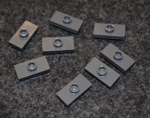 (8) 1x2 Dark Gray Tile w/ Center Nub / Jumper Brick Lego Bricks - NEW ...