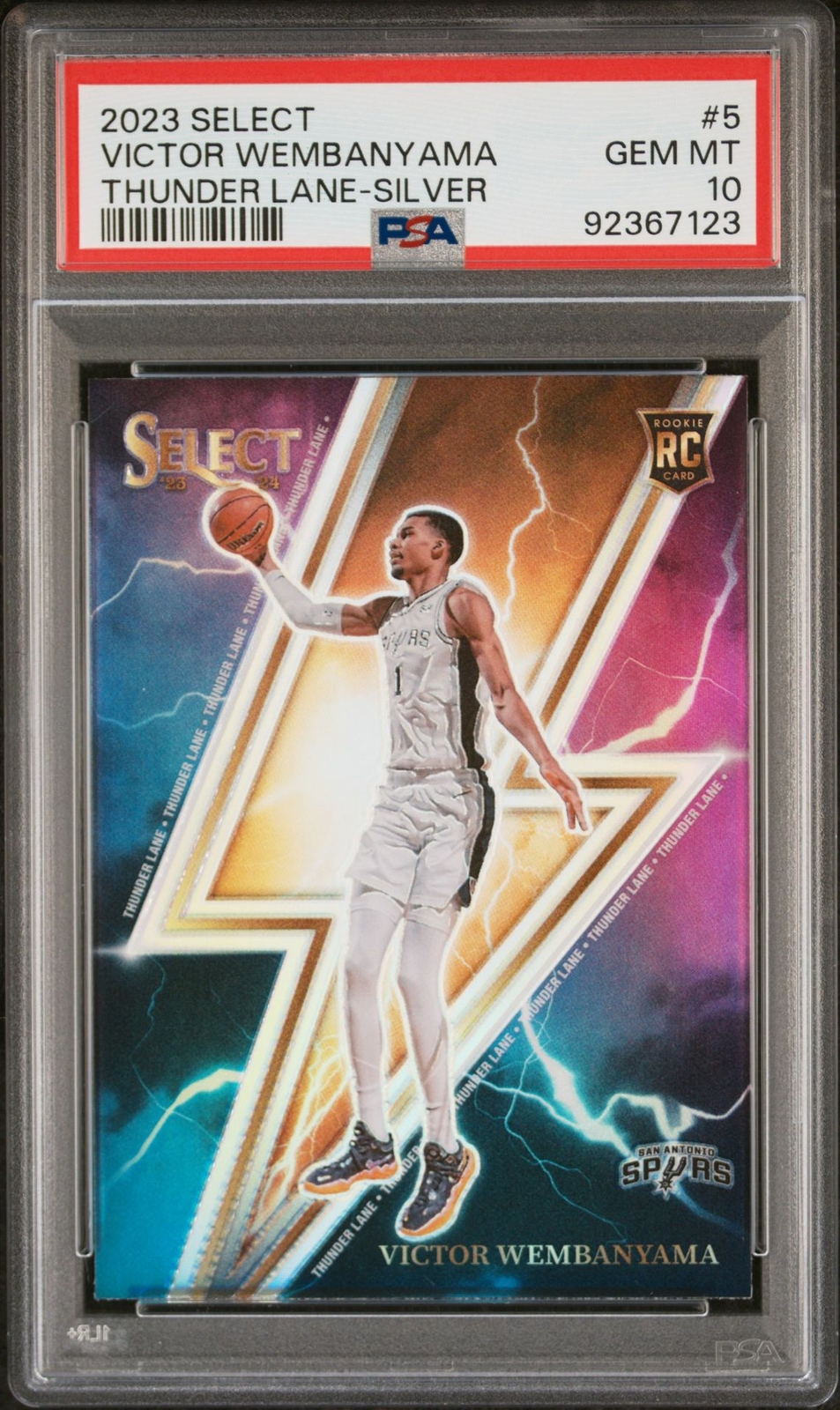 Victor Wembanyama 2023 Select #5 Thunder Lane - Silver Price Guide ...