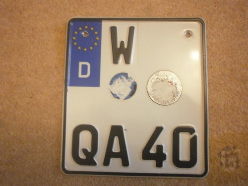 GERMANY EUROSTARS WUPPERTAL MOTORCYCLE LOW # W QA 40 RARE LICENSE PLATE ...