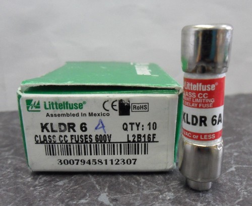 New Lot Littelfuse KLDR 6 Amp Fuses Class CC Bussmann FNQ-R-6 600 Volt ...